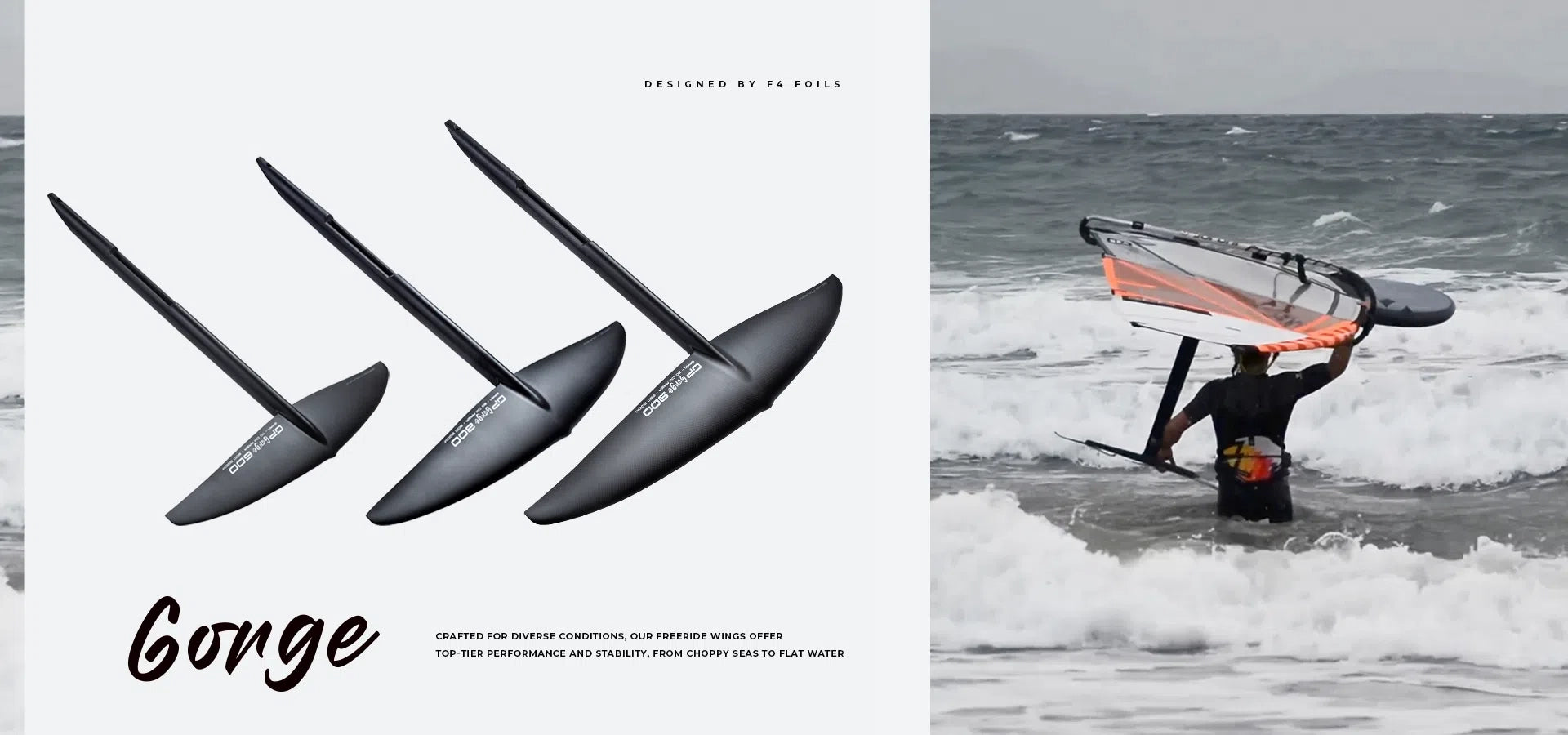 F4 Freeride Wings – Gorge 600, 800, and 900 – F4 Foils